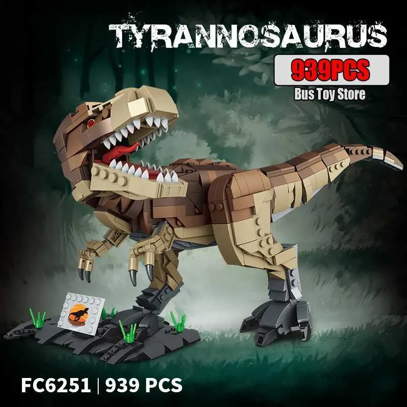 Dino Blocks: T Rex & Triceratops Dinosaur Model Toys Building Blocks ...