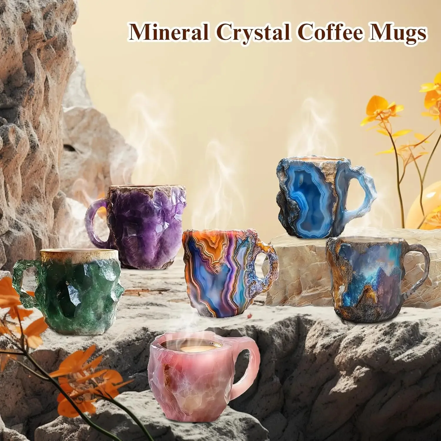 Mineral Crystal Coffee Mugs Simulation Mineral Crystal Resin Coffee ...