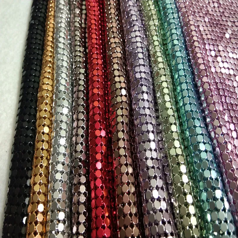 Metal Mesh Fabric 24x20cm Metallic Sequined Cloth For DIY Sewing ...