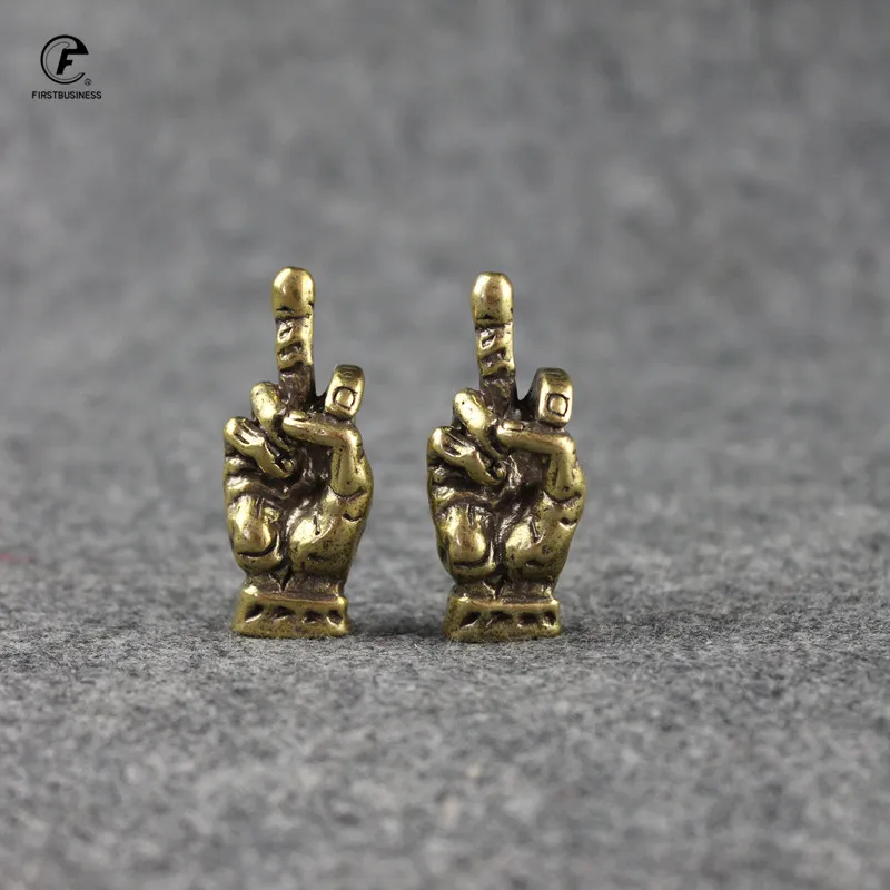 Vintage Brass Copper Hand Skeleton With Middle Finger Up Statue Punk ...