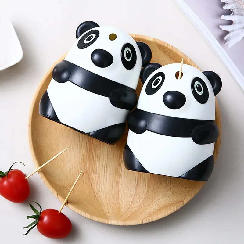 Bamboo Cartoon Panda Toothpick Holder Eco-Friendly Toothpick Dispenser ...