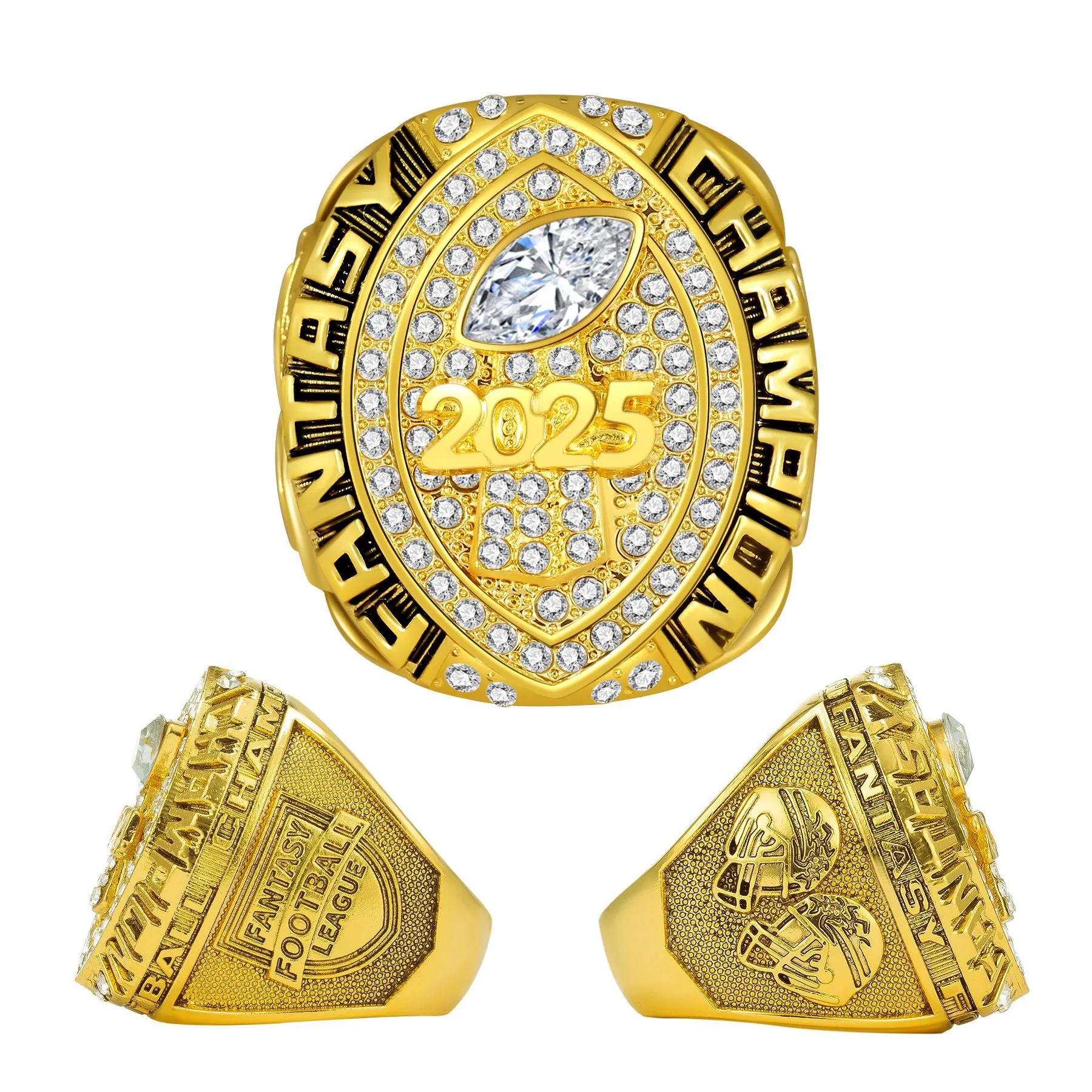 Customizable 2025 Fantasy Football Championship Ring Team Name Engraved ...