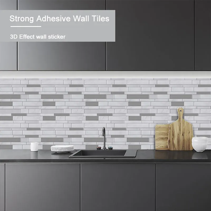 White Gray Marble Mosaic Self Adhesive Wall Tiles ... From Ddmyfeb, $35 ...