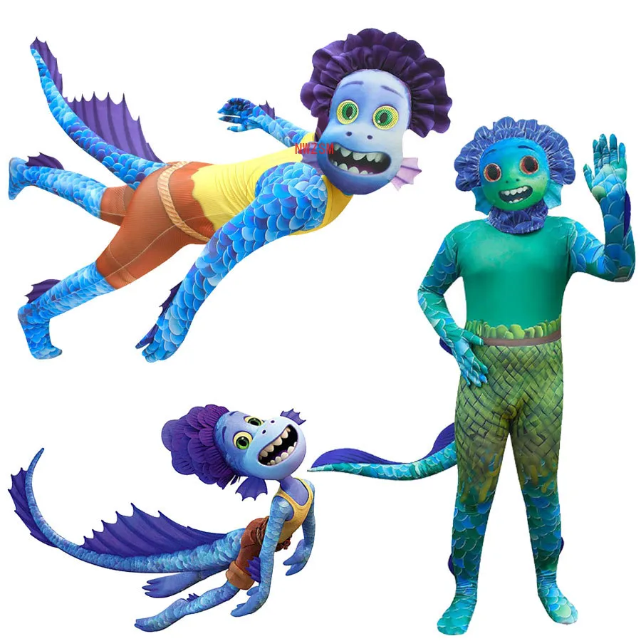 Luca Costume For Kids, Halloween Fish Monster Cosplay, Performance ...