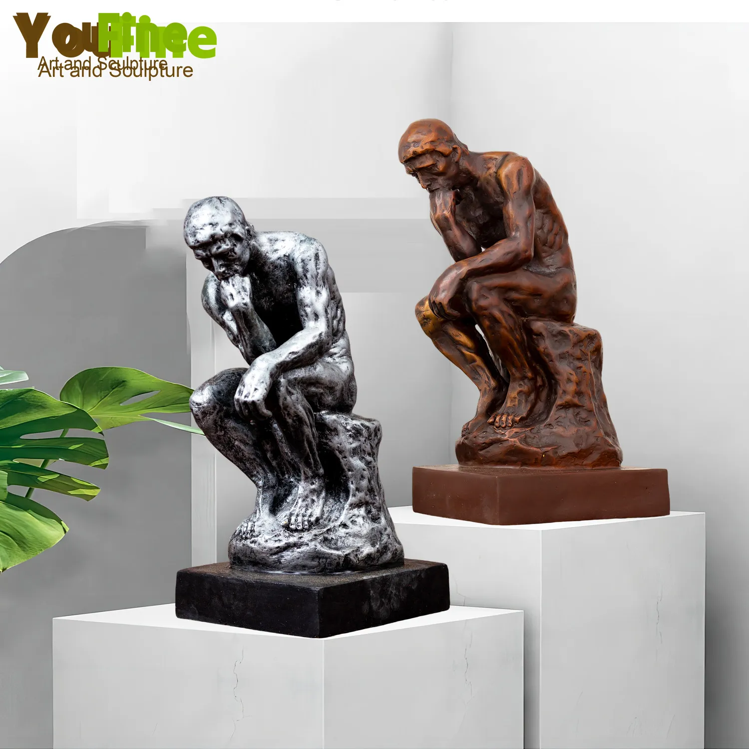 Rodin Bronze Thinker Gomateshwara Statue 24cm Home & Office Decor From ...