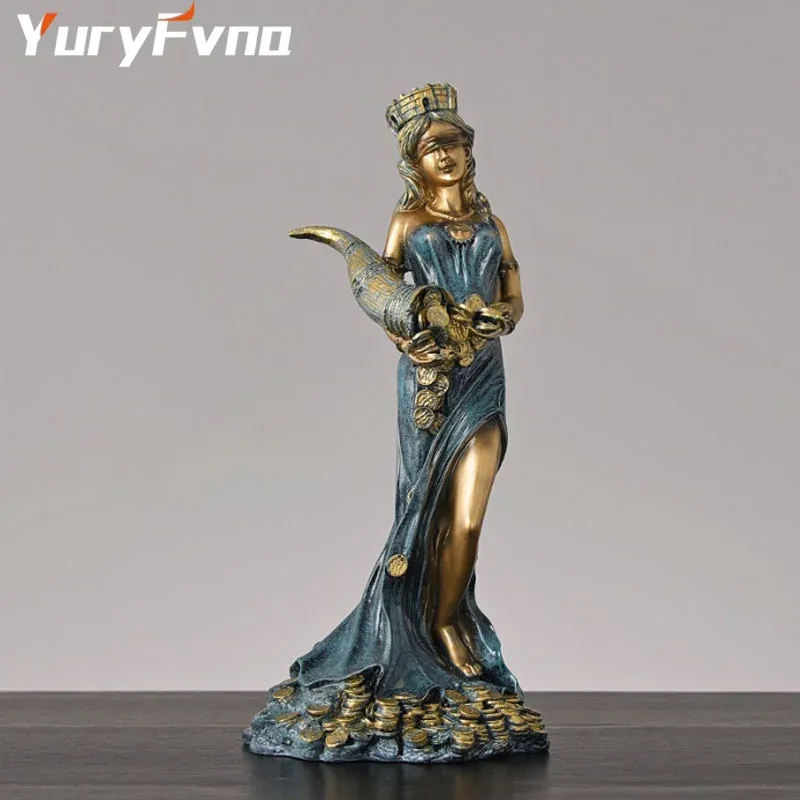YuryFvna Greek Goddess Of Luck And Fortune Mozart Statue Resin Blinded ...