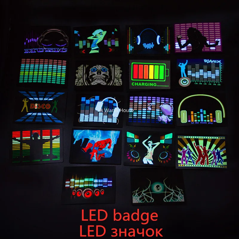 LED Badge Glowing Badges On Backpack Neon Party Glow... From Ddmyfeb ...