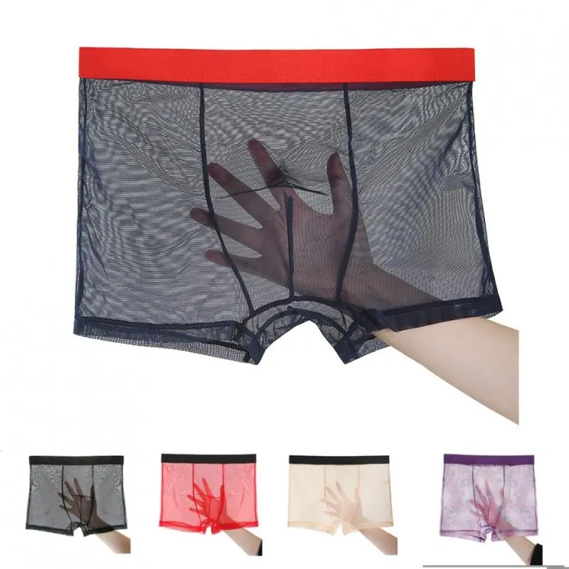 Men's Ultra-Thin Seamless Underwear - Breathable Mesh Boxer Shorts with ...