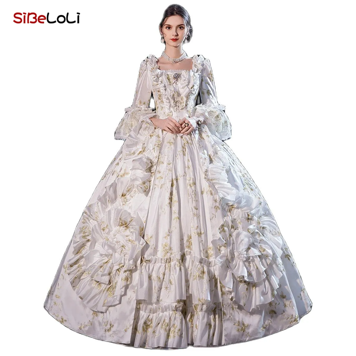 Marie Antoinette Costume: Deluxe White Rococo Ball Gown Fantasy ...