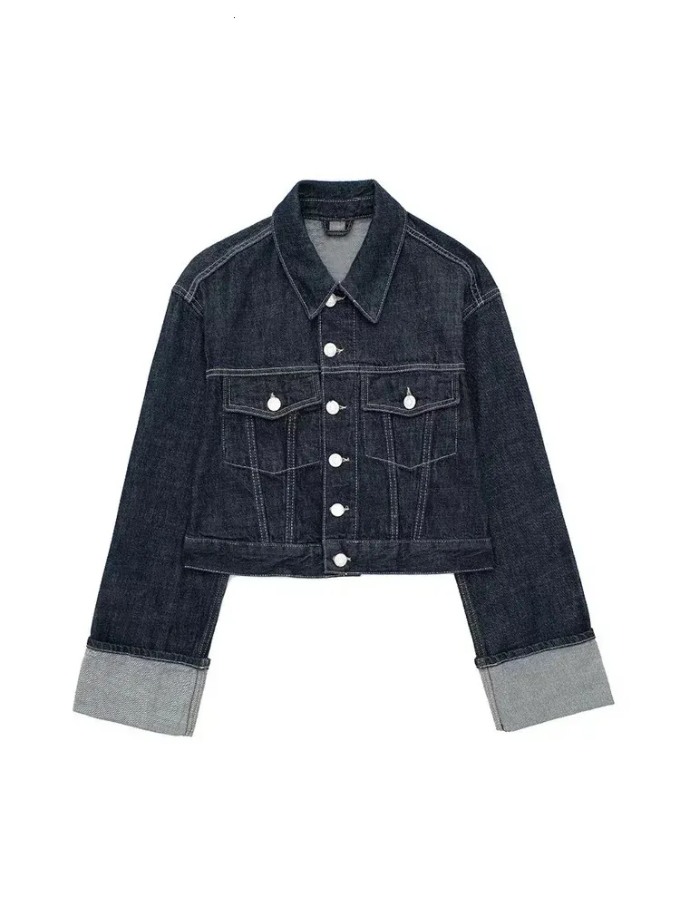 Willshela Women Fashion Single Breasted Denim Blue Acetate Jackets with ...