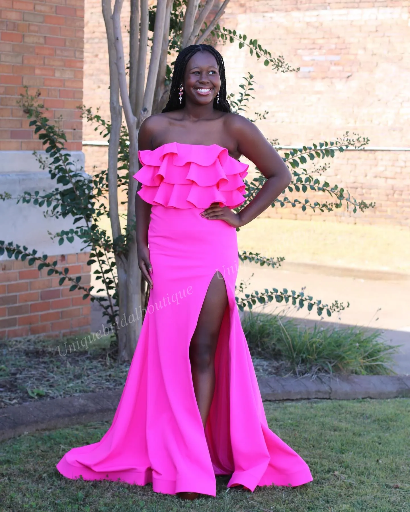 Prom gown satin strapless sheath dress with zipper back and chiffon ...