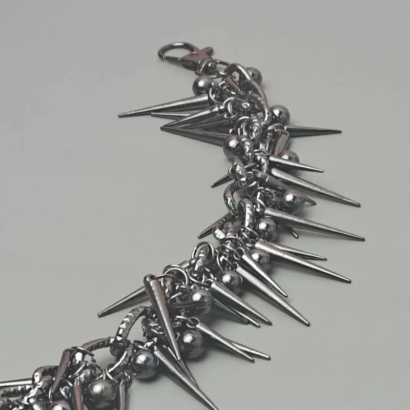 Punk Hip Hop Unisex Black Gun Plated Rivet Metal Biker Pants Chain with ...