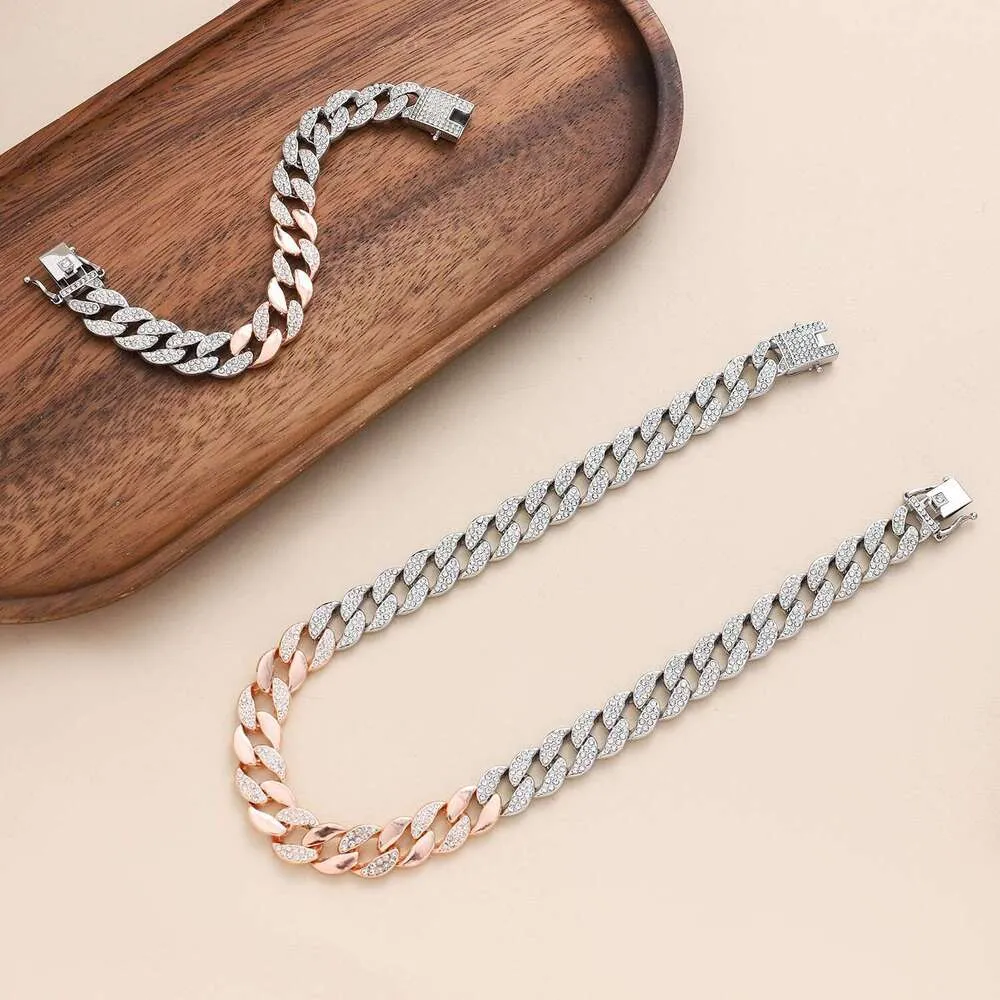 Men's Hip Hop Alloy Cuban Link Necklace with Black Peridot Stone, 15.75 ...