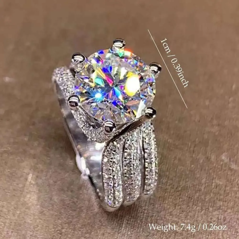 J Six-claw Green Cubic Zirconia Rings for Women Silver-Plated Copper ...