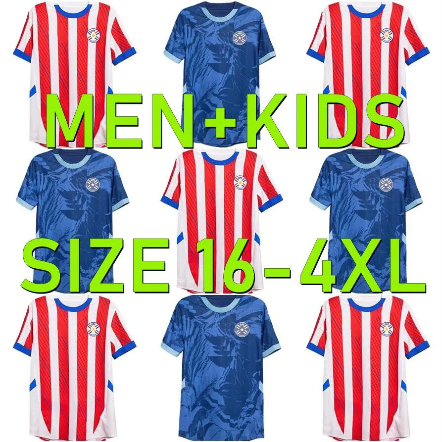 2024 2025 Paraguay Mens Soccer Jerseys M. ALMIRON M. VILLASANTI J ...