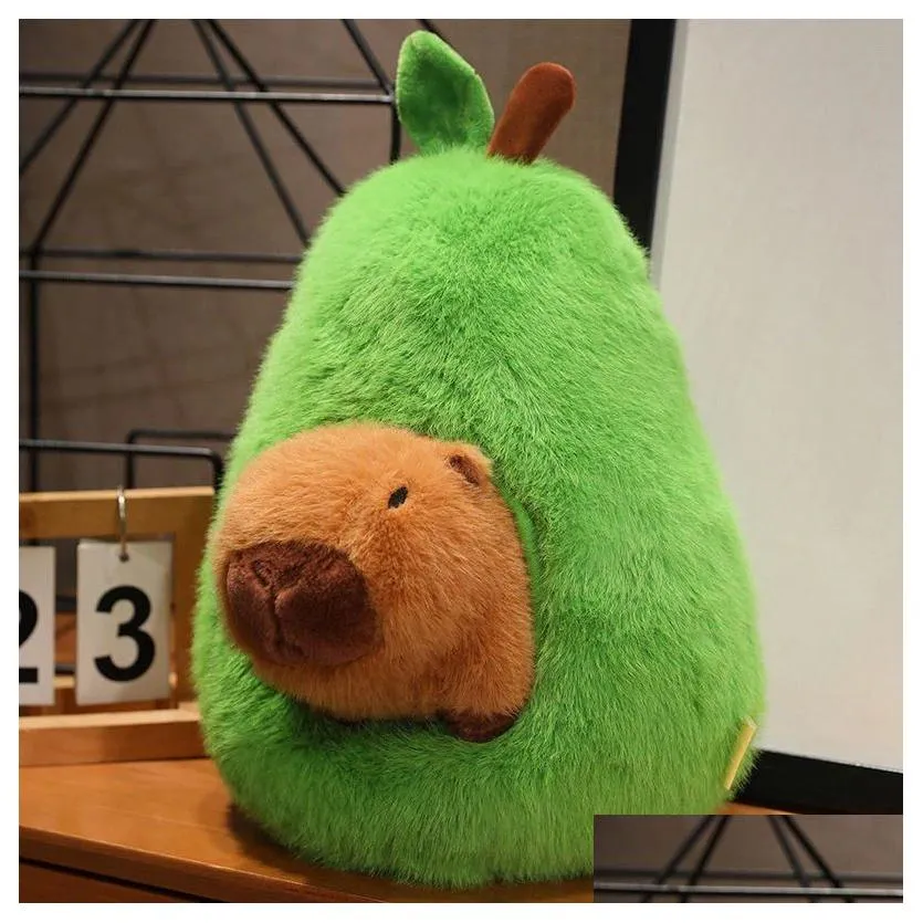 Handmade Plush Animals: Cute Capybara In Avocado, Soft Squishy Pillow ...