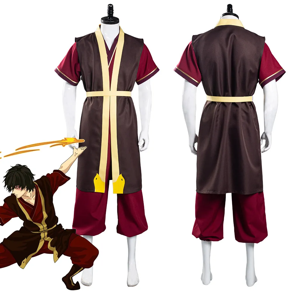 Avatar The Last Airbender Zuko Cosplay Costume Set Top, Pants & Vest ...