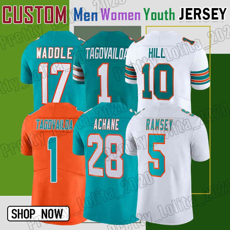 1 Tua Tagovailoa Football Trikot Tyreek Hill Jaylen Waddle Jalen Ramsey ...