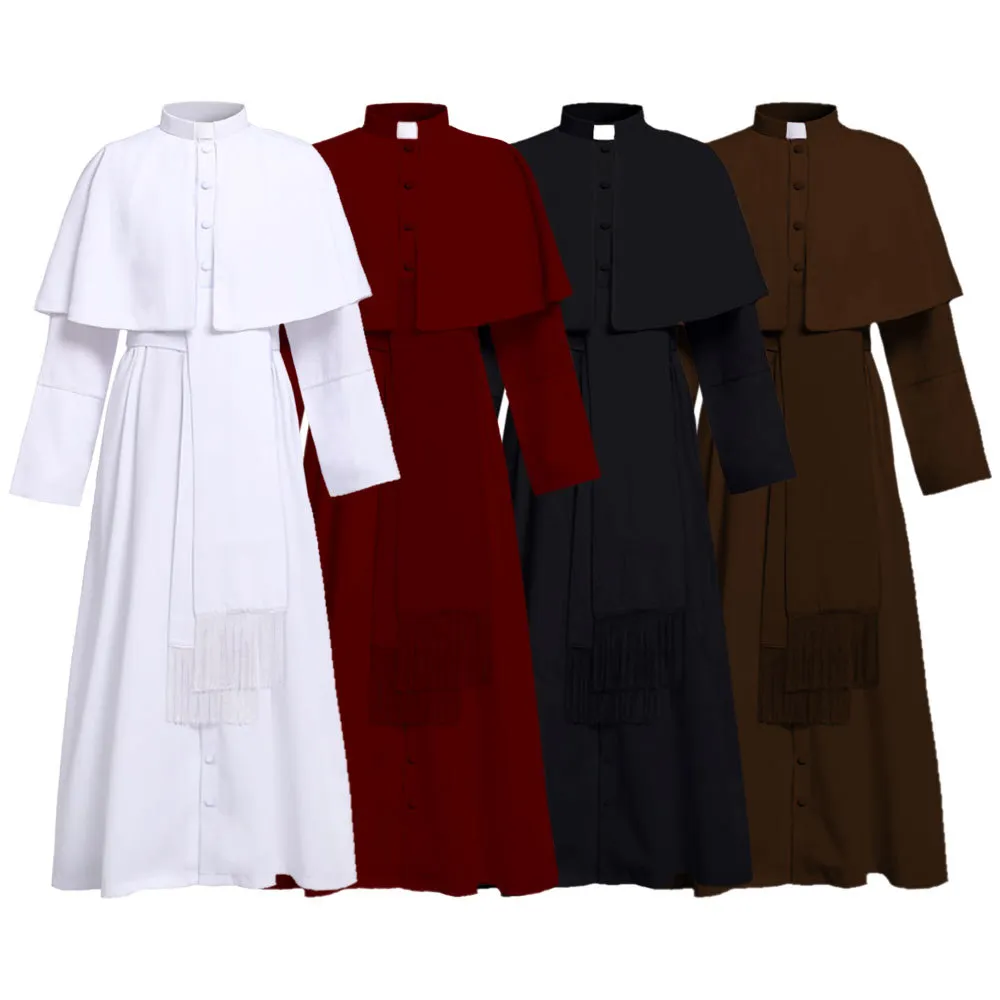 Cosplay Legend Clergy Robe Cassocks With Cincture Medieval Roman Priest ...