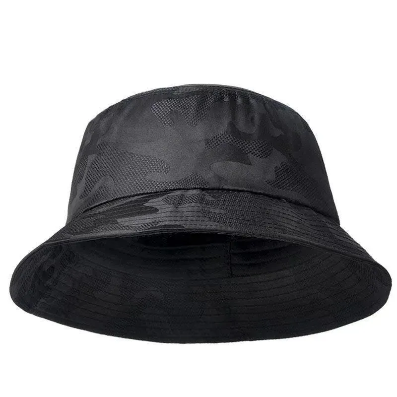 Unisex silk camouflage bucket hat with UV protection for casual outdoor ...