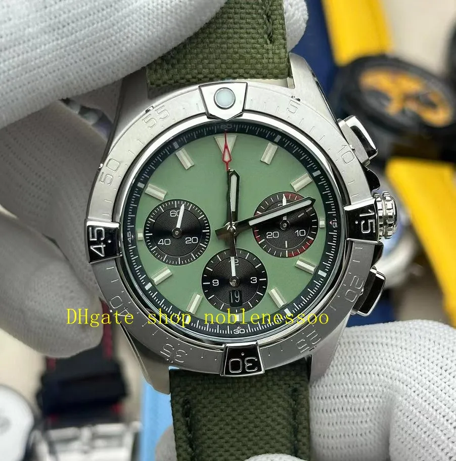 Men's 44mm Green Dial Automatic Chronograph Chronograph Watch With ...