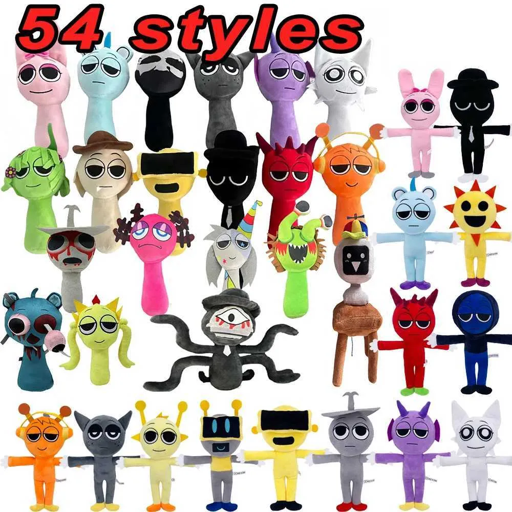 54 Sles Sprunki Plush Toy Filled with Nanoparticle PP Cotton Soft ...