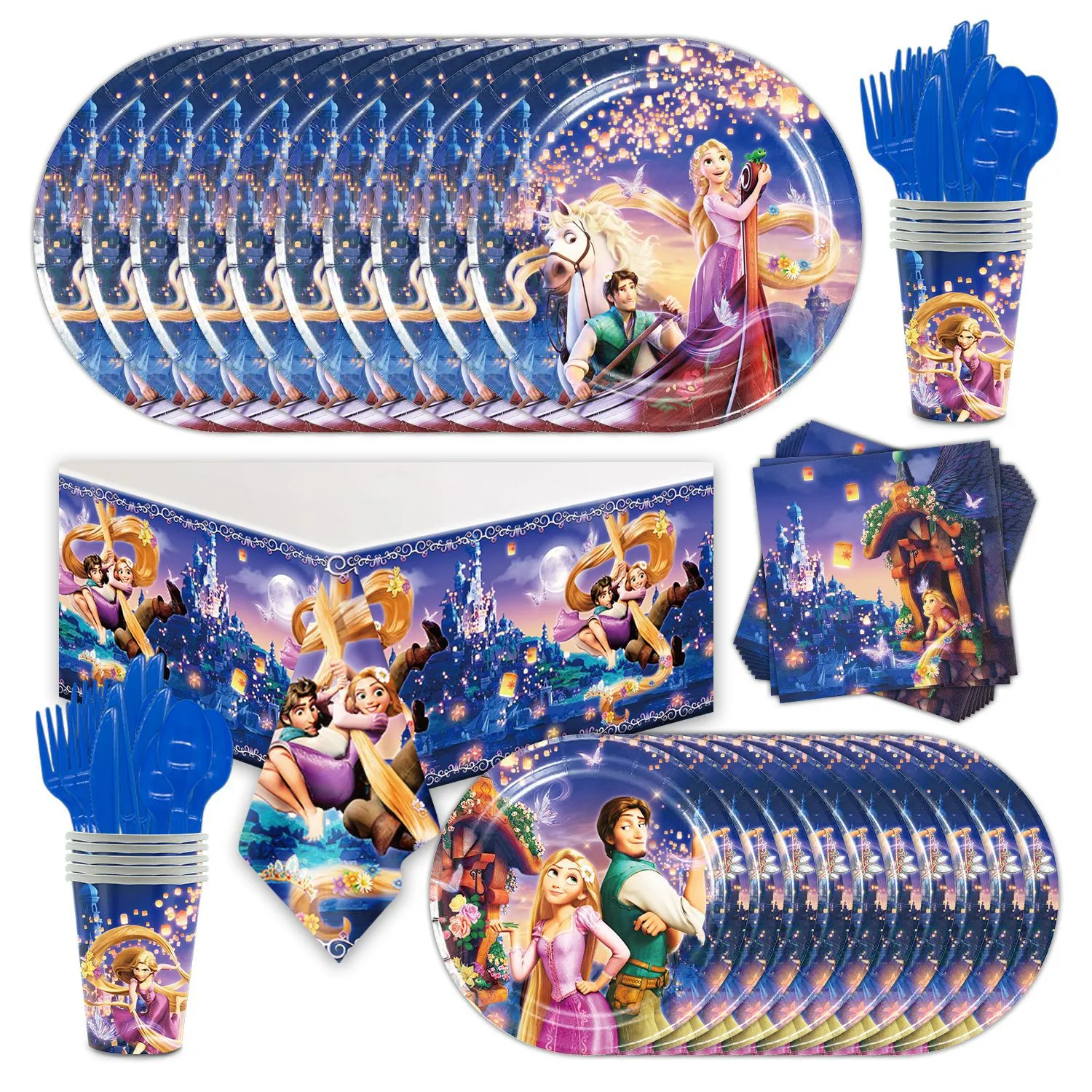 Rapunzel Princess Theme Disposable Encanto Dinnerware Set For Birthday ...
