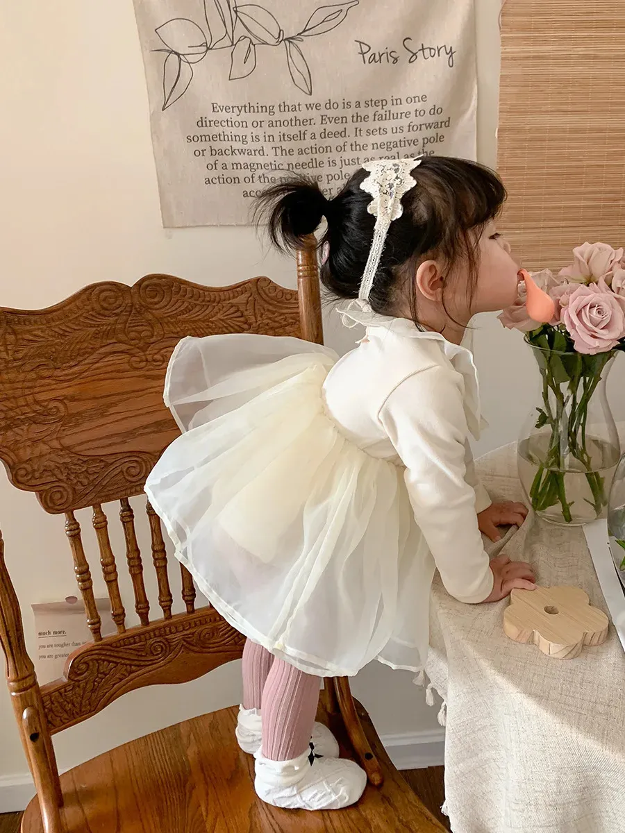 Born Baby Girl Tulle Romper Tutu Dress Infant Toddler Lace White Puff ...