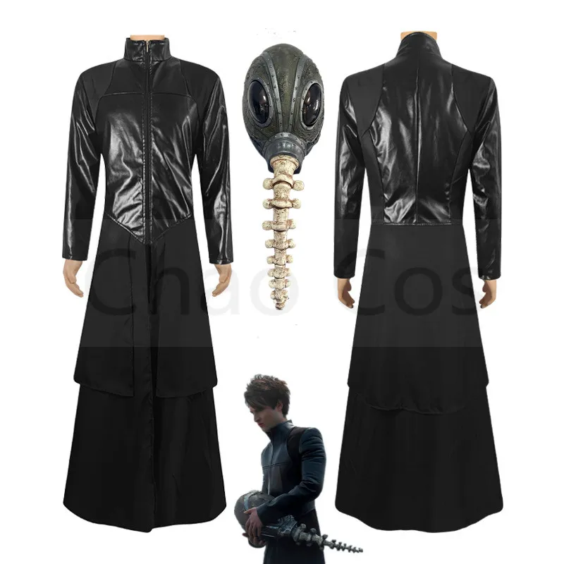 The Sandman Latex Cosplay Costumes Mask Master Of Dreams Black Trench ...