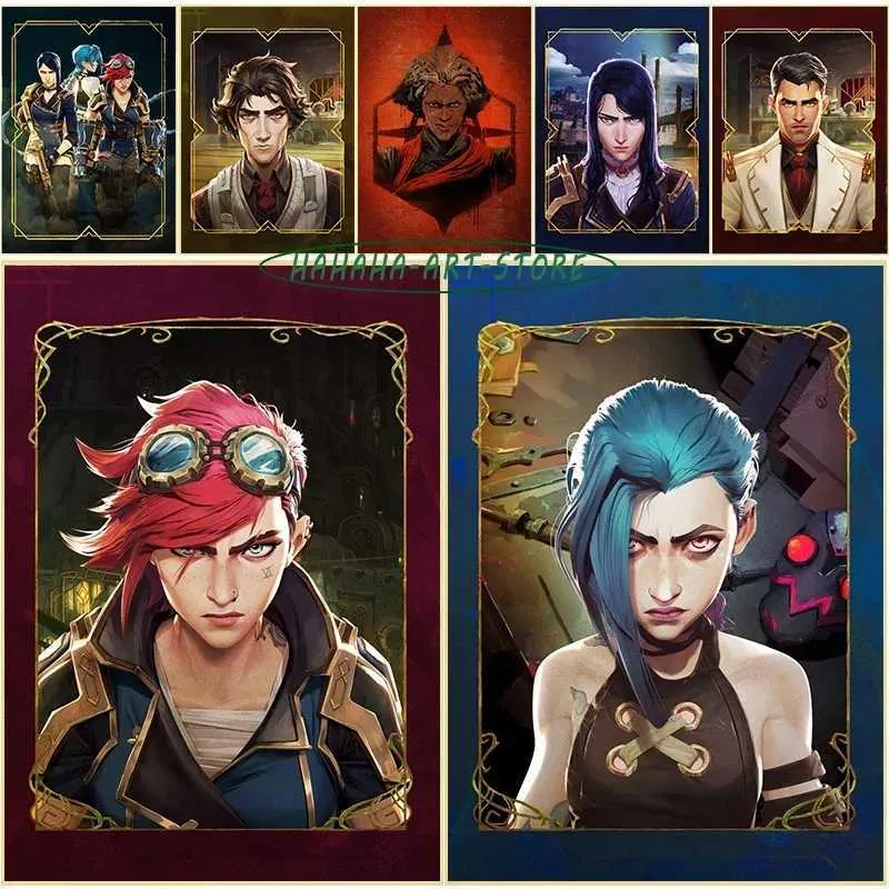 Caitlyn Jinx And Jayce Mel Arcane Metal Prints Wall Art Canvas Painting ...