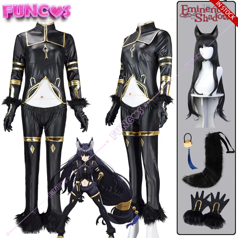 Anime The Eminence In Shadow Delta Cosplay Costume Black Long Hime Cut ...