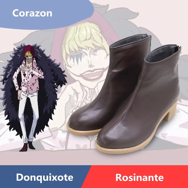 JP Anime Corazon Donquixote Rosinante Cosplay Costume Shoes Brown ...