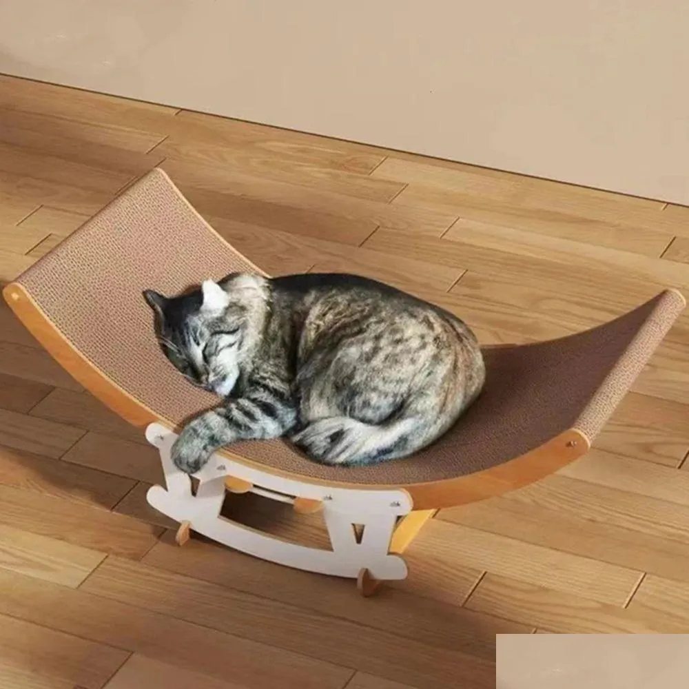 Cat Rocking Butterfly Chair Swing Sofa With Wooden Frame And Scratching ...
