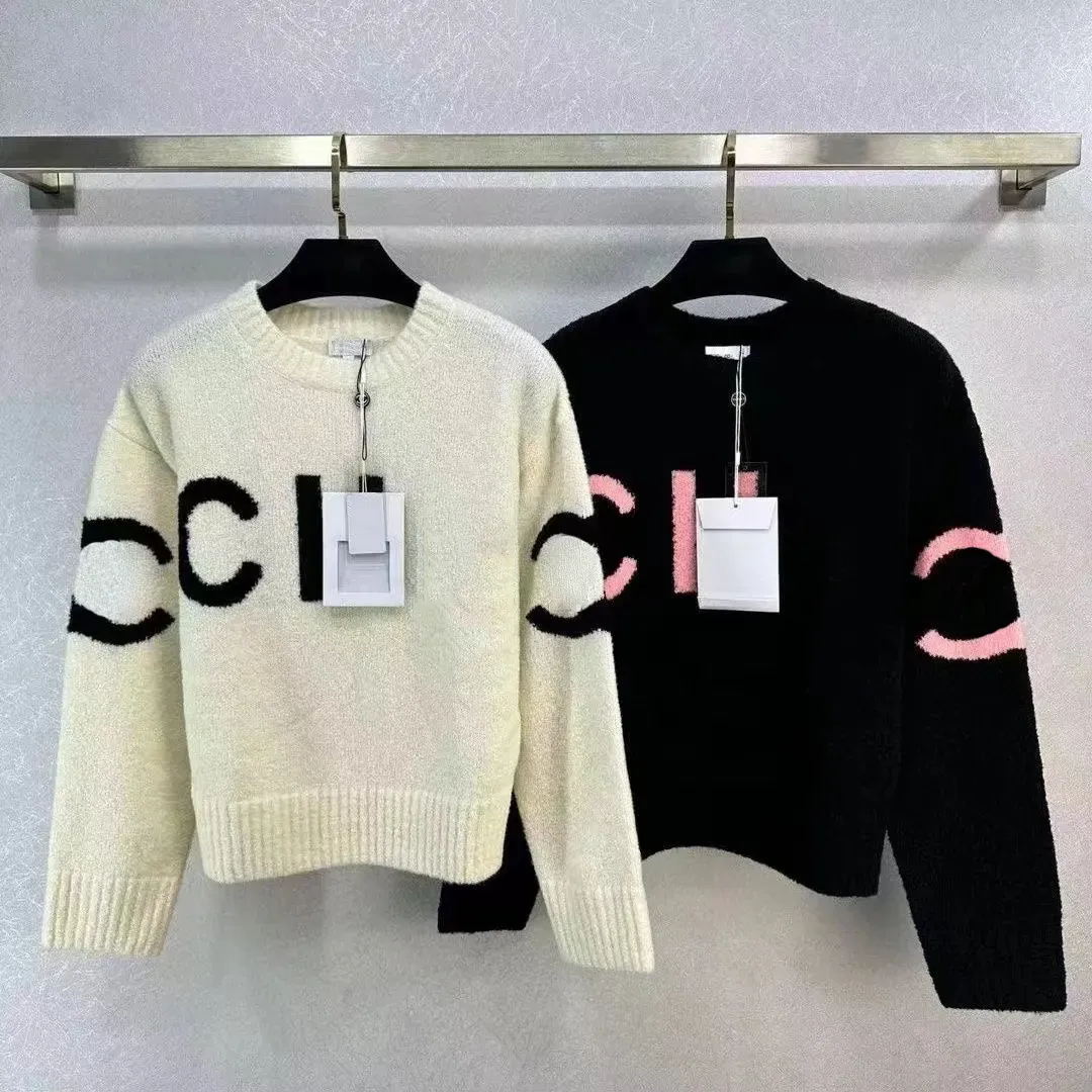 25SS Designer Knitted Long Sleeve Women's Crew Neck Casual Sweater with ...