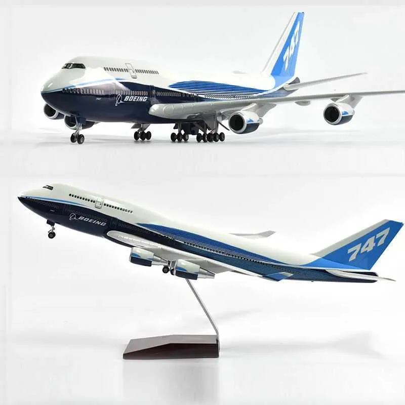 Boeing 747 Airplane Model - 46cm 1/160 Scale Diecast Resin Aircraft ...