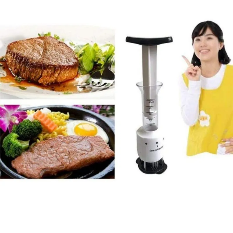 Meat Tenderizer Needles: Stainless Steel Meat Injector Kit For Steak ...