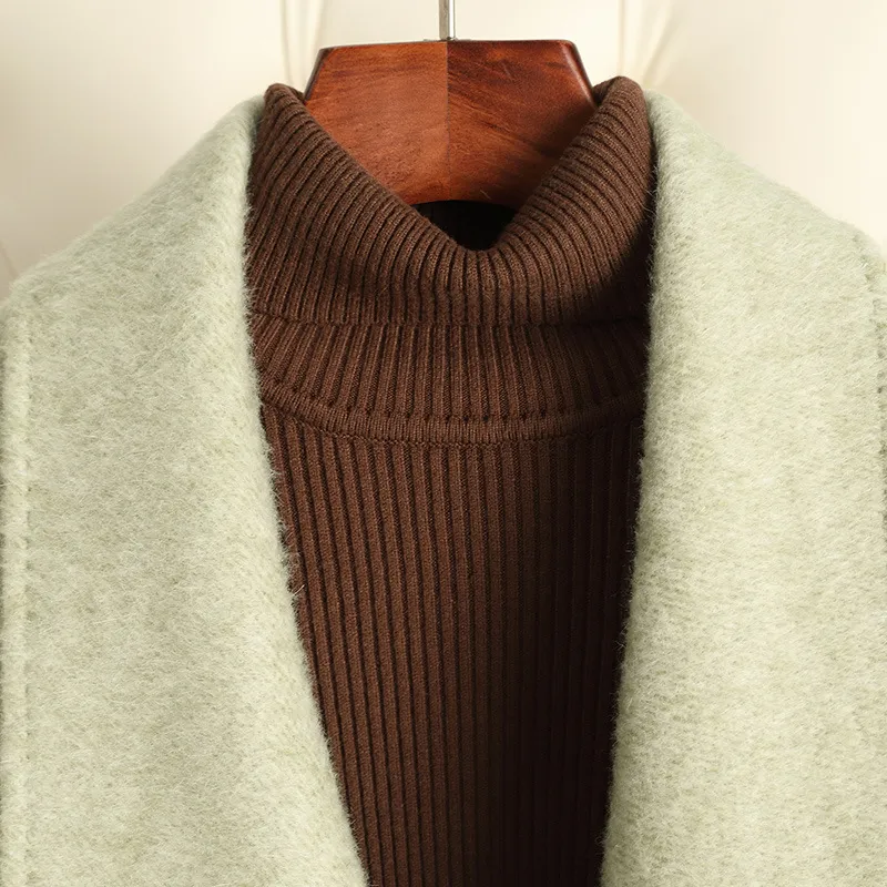 2024 Autumn/Winter Women's Rabbit Fur Sweater Coat Long Style Over Knee ...