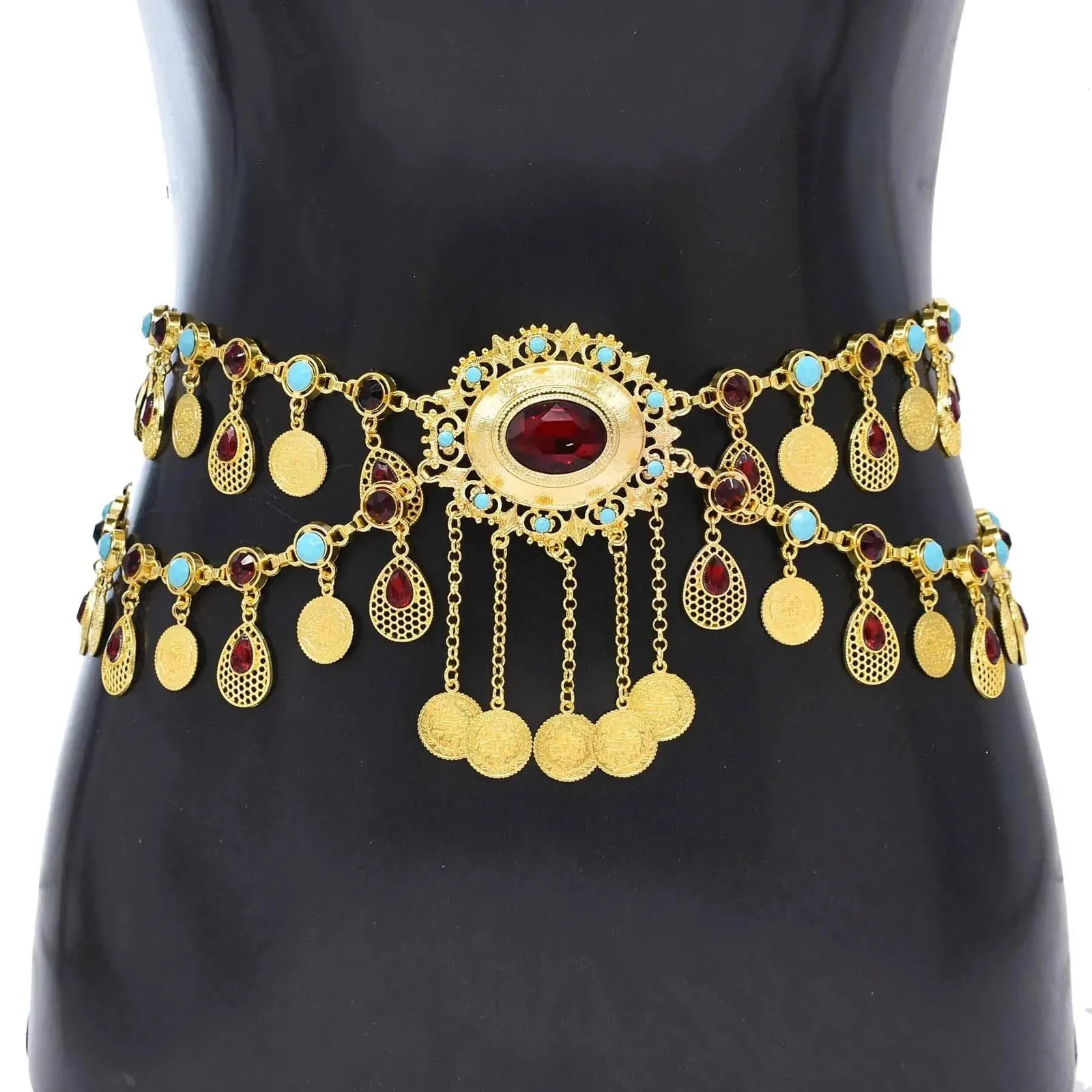 Bohemian Belly Dance Waist Chain - Gypsy Metal Coins Shimmy Belt ...