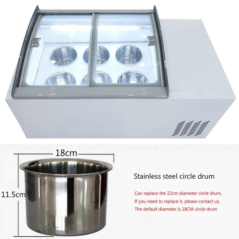 Commercial Glass Door Freezer Ice Cream & Beverage Display Refrigerator ...