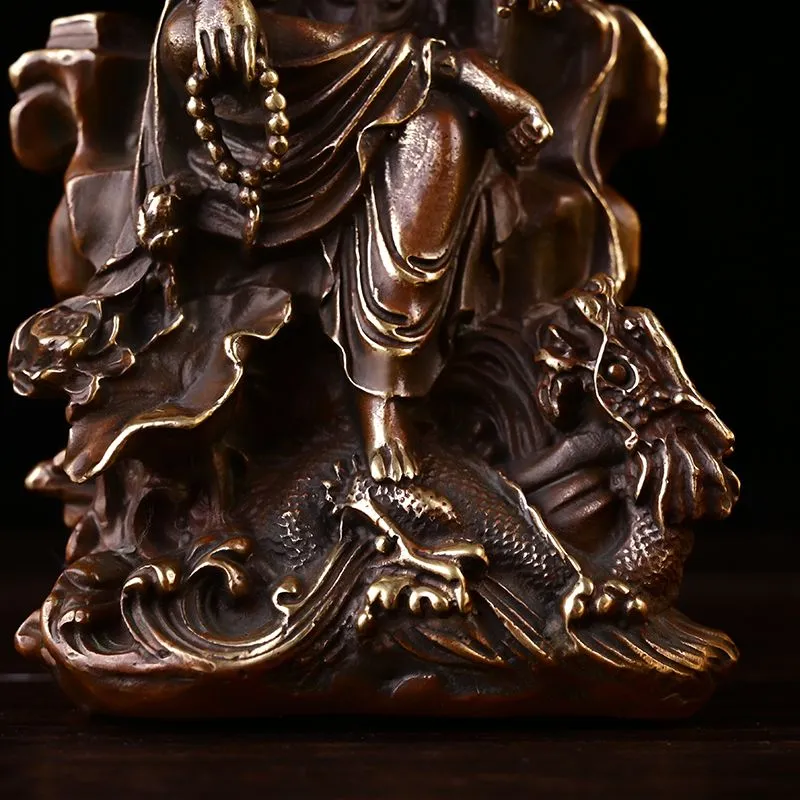 Copper Guanyin Ornament Small Buddha Statue Bodhisattva Sculpture for ...