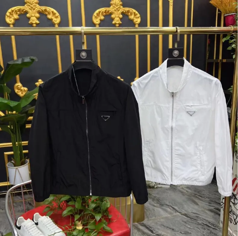 Mens zipper jacket with stand collar broadcloth fabric autumn casual windbreaker outerwear from ...