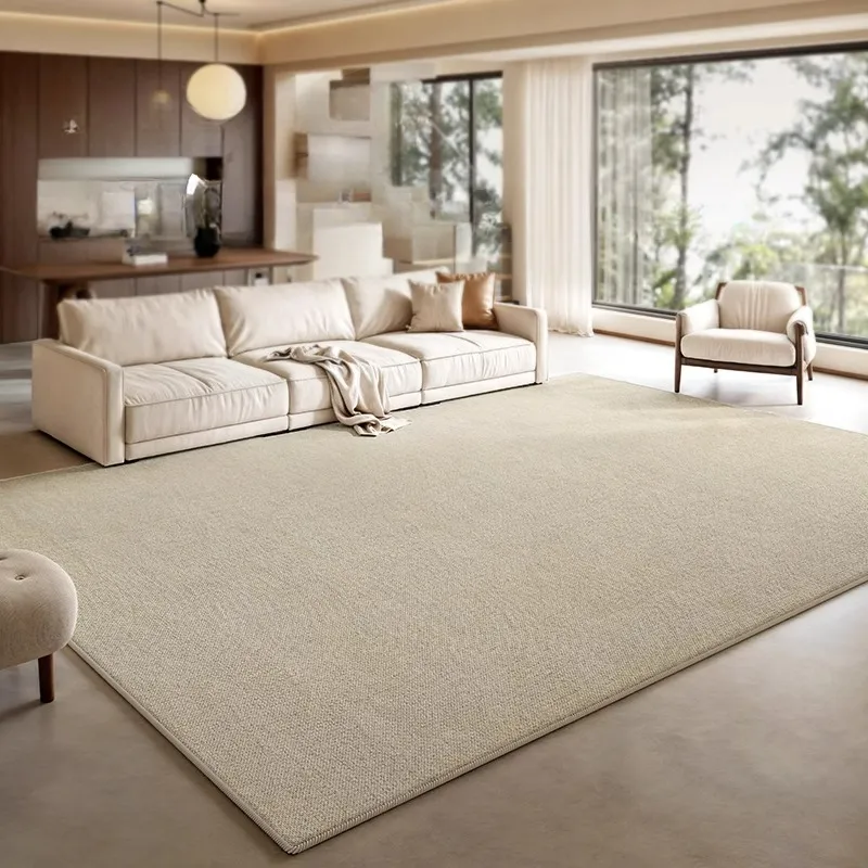 Living Room Carpet Cream Style Solid Color Floor Mat: High End ...