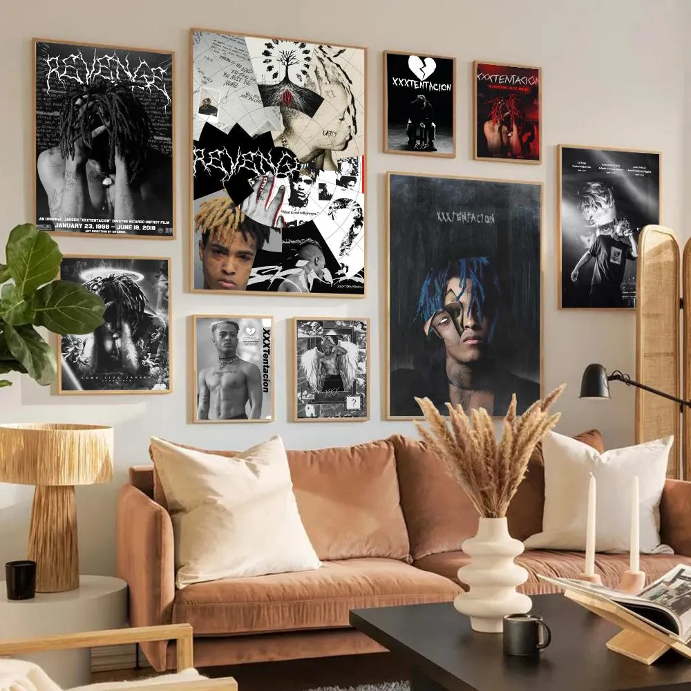 Rapper X XXXTentacion Poster Retro Kraft Paper Sticker DIY Room Decor ...