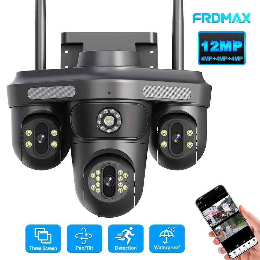 6K Ultra HD Outdoor Security Camera: Three Lens Panoramic WiFi IP ...