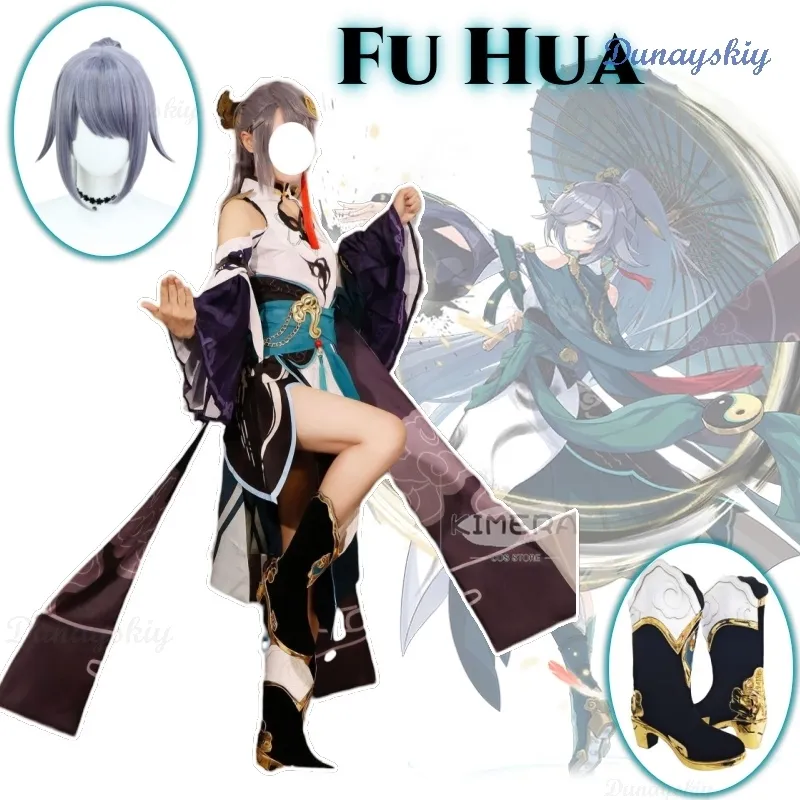 Fu Hua Anime Game Honkai Impact 3rd Cosplay Costume Clothes Wig Shoes ...