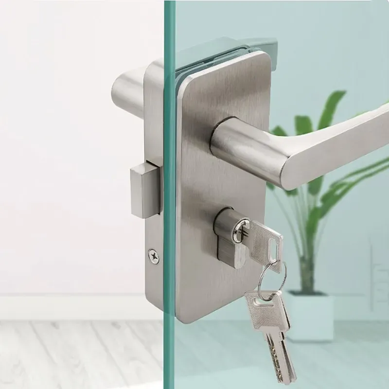 Office Glass Door Lock Interior Sliding Door Handle Lock Single Double ...