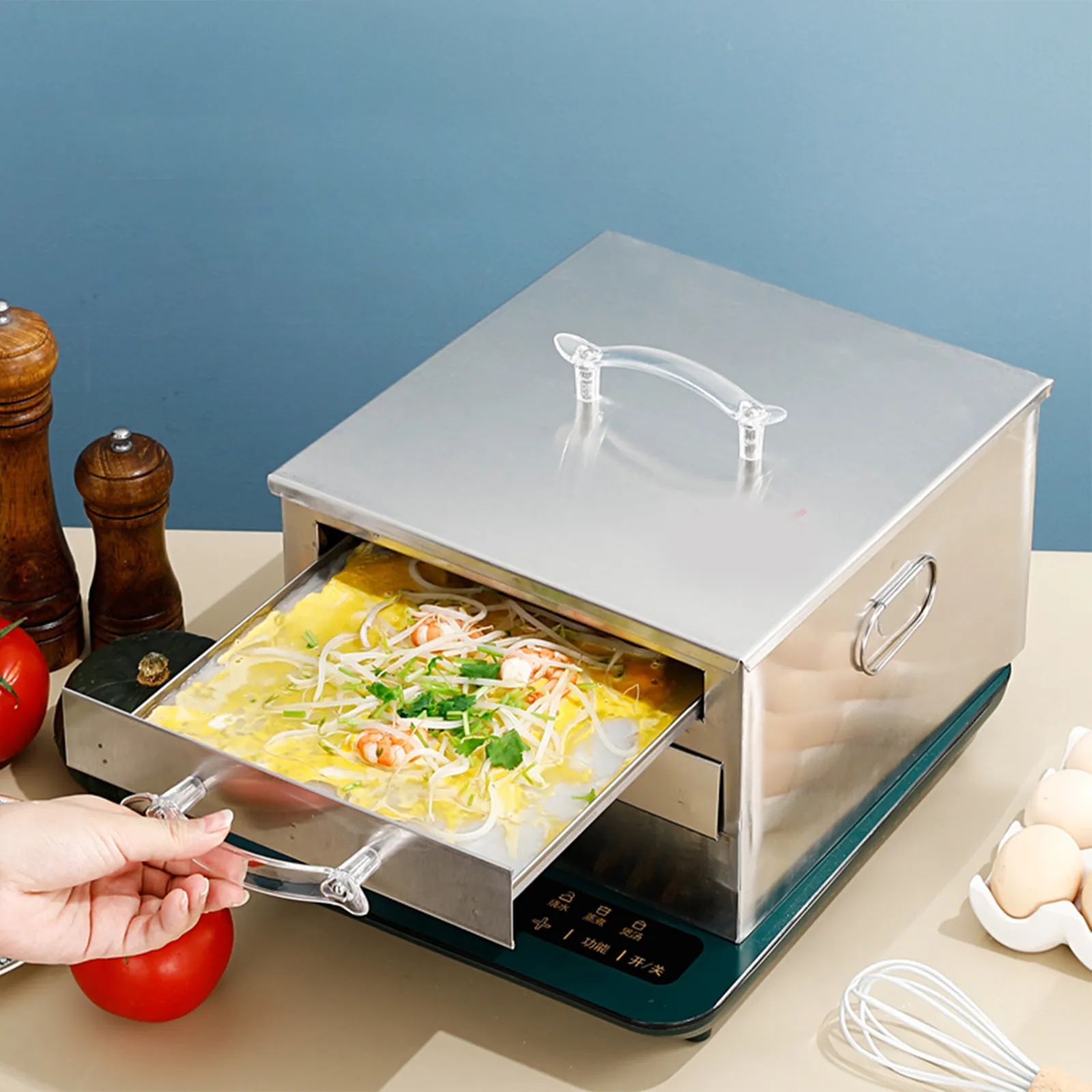 Stainless Rice Roll Machine 2 Layer Steamer For Steamed Vermicelli ...