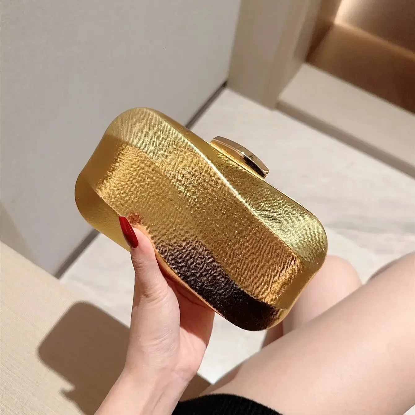 High End Textured Square Evening Clutch Bag With... From Elegatstore ...