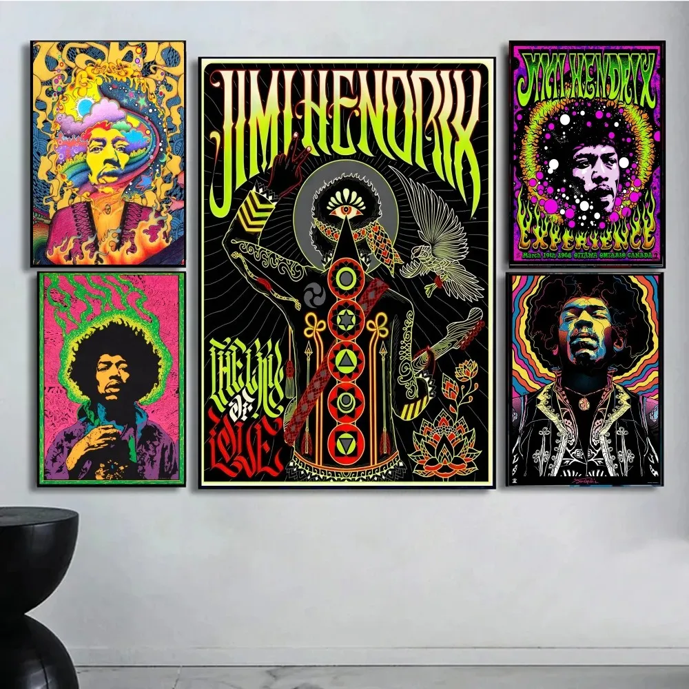 Vintage Movie Sticky Back Poster Printing By Singer J JIMI H HENDRIX ...