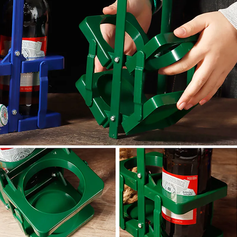 Folding Wine Rack and Hand Basket: Portable, Reusable Drink Carrier for ...